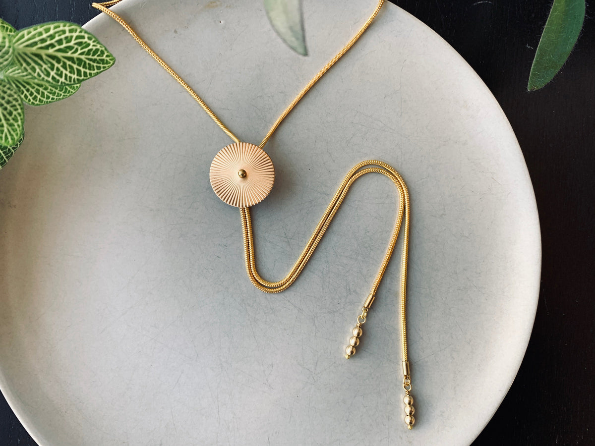 TROLLOP Gold Bolo Tie Necklace | edgy jewelry – lordviolet
