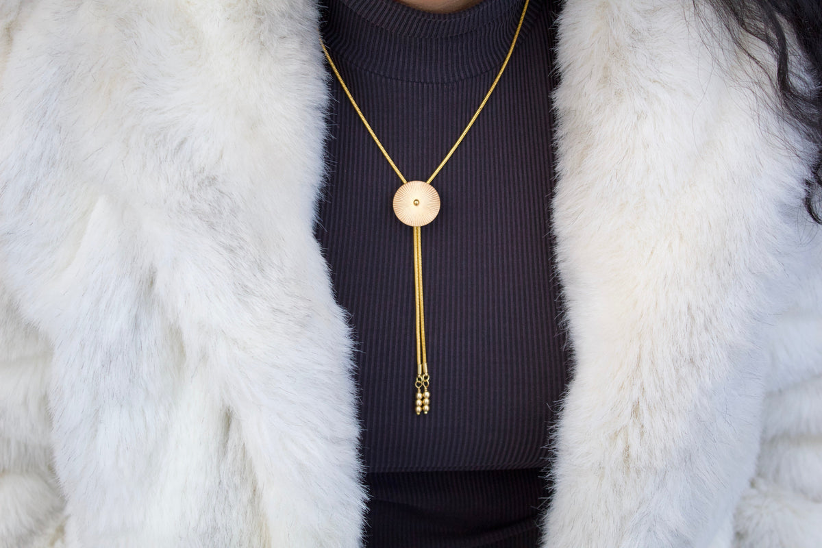 TROLLOP Gold Bolo Tie Necklace | edgy jewelry – lordviolet