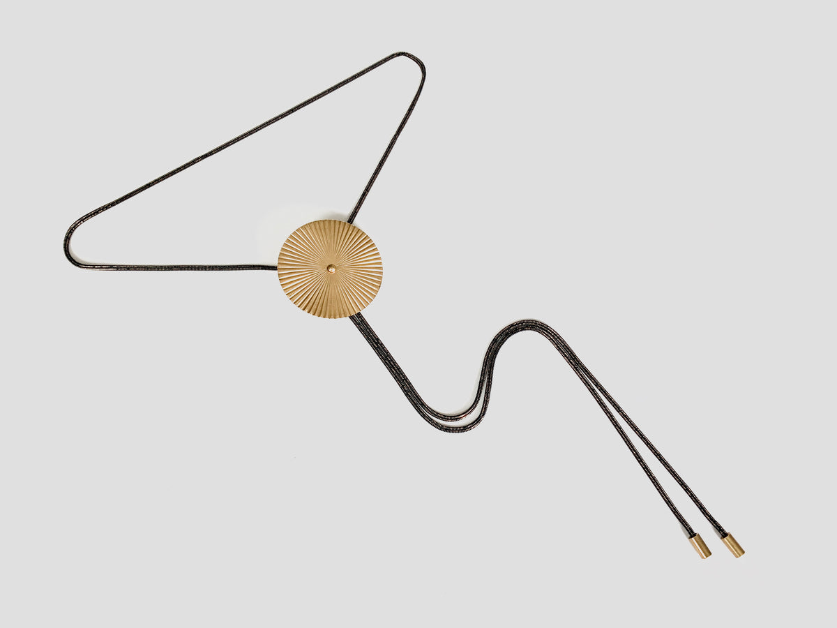 TROLLOP Large Bolo Tie Necklace black and gold | Lord Violet – lordviolet